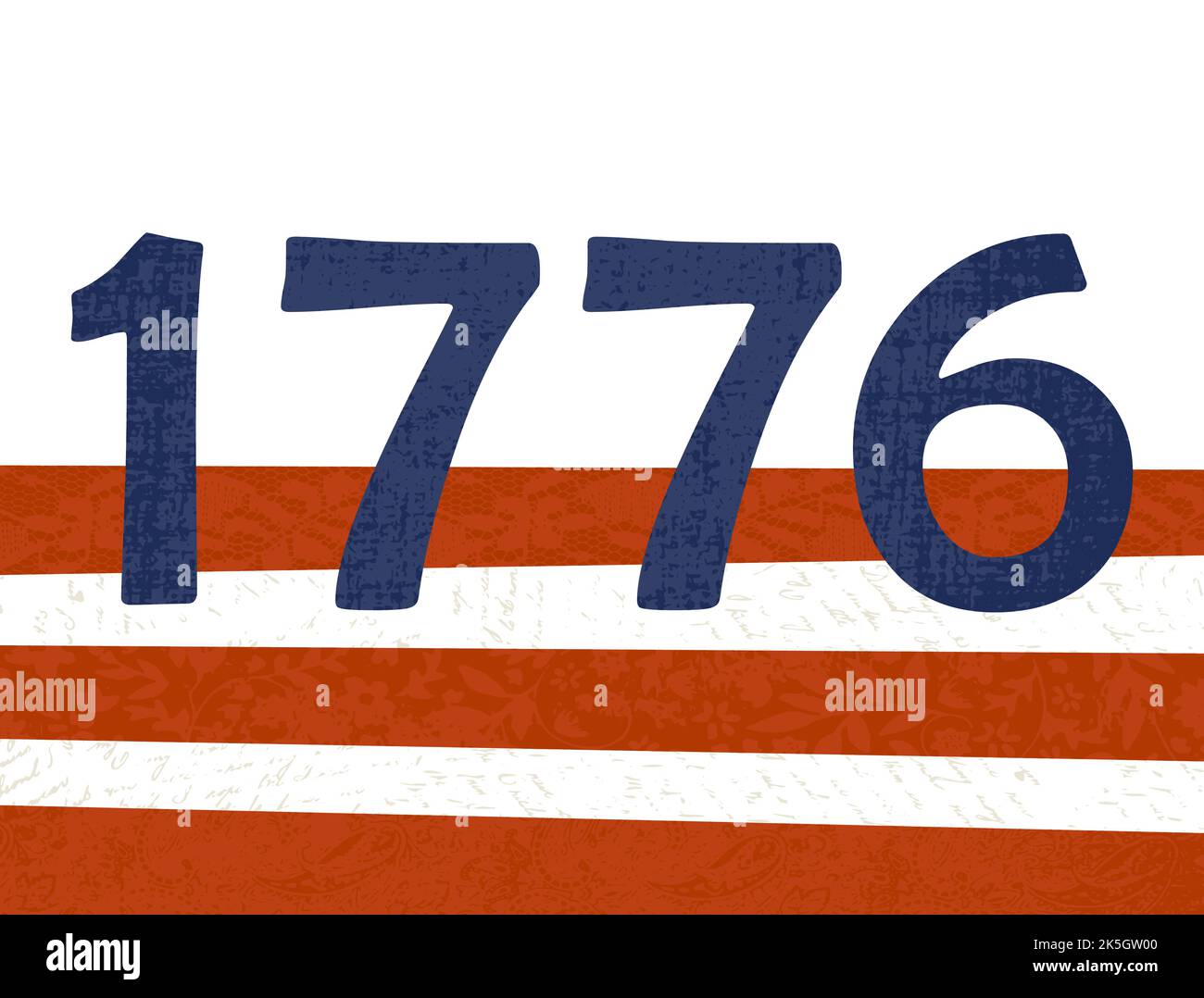 American flag design with 1776, in a cut paper style with textures ...
