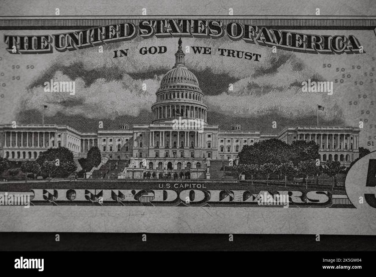 US dollar bills. American economy inflation and devaluation Stock Photo ...