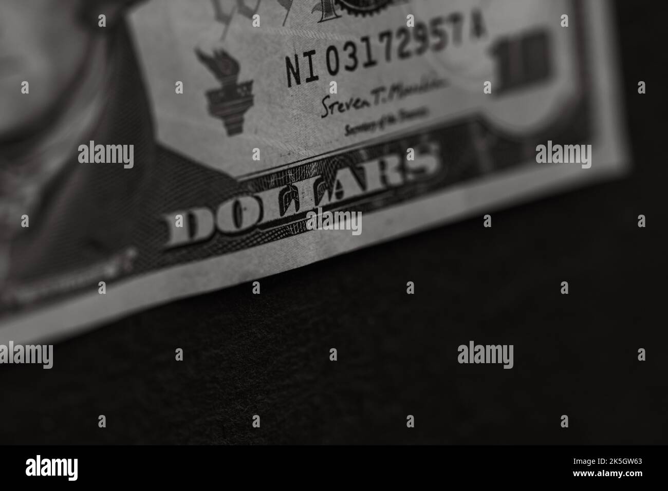 US dollar bills. American economy inflation and devaluation Stock Photo ...