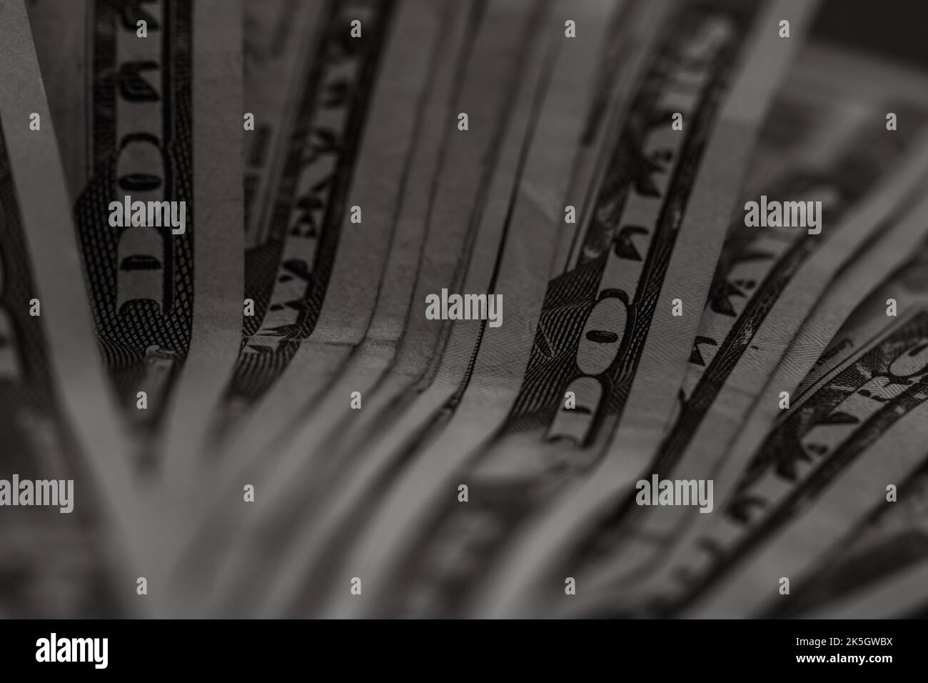 US dollar bills. American economy inflation and devaluation Stock Photo ...