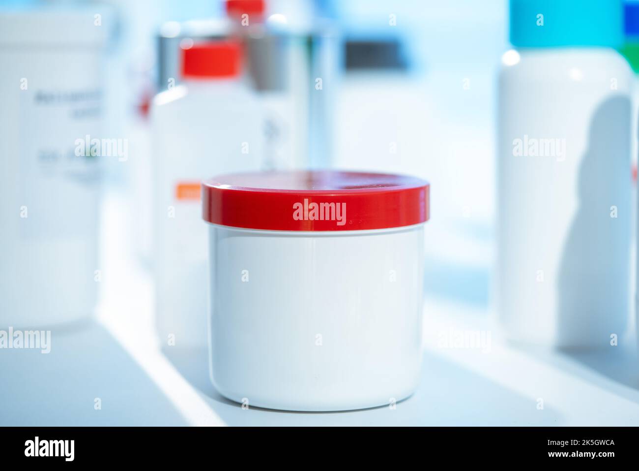 Plastic container for storing chemicals and food additives Stock Photo ...