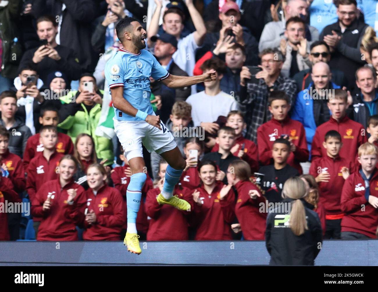 Manchester, England, 8th October 2022. Riyad Mahrez of Manchester City ...