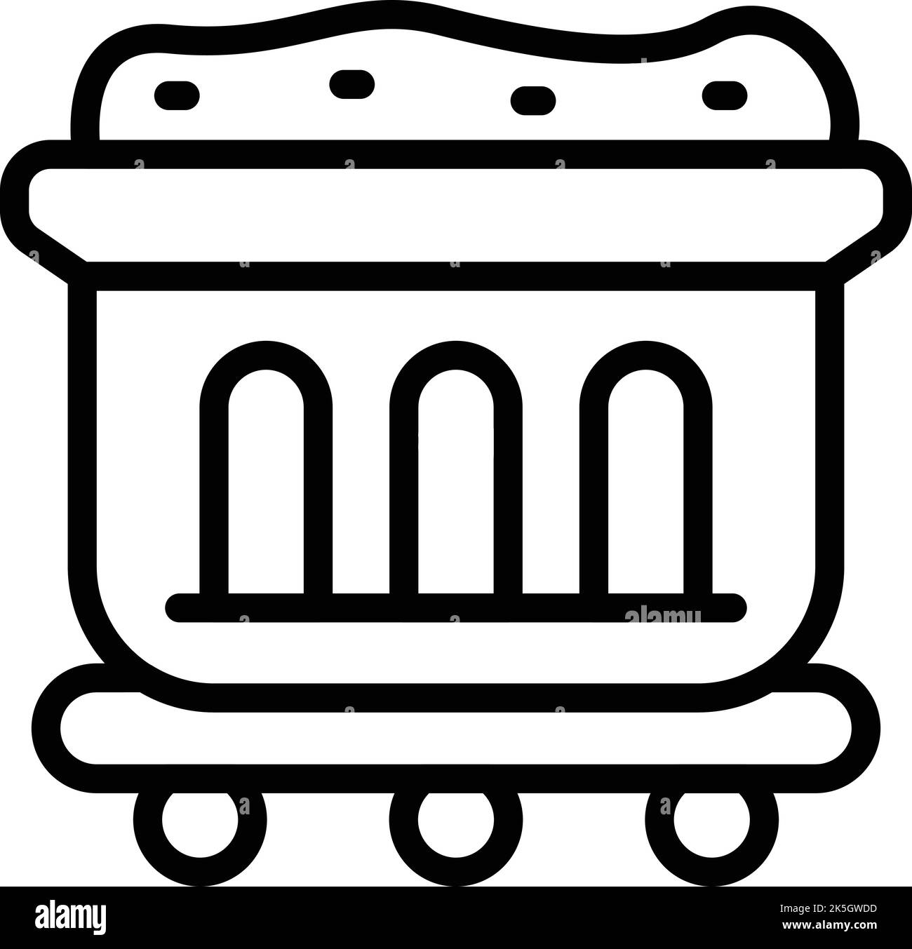 Gold mine cart icon outline vector. Golden game. Money equipment Stock ...