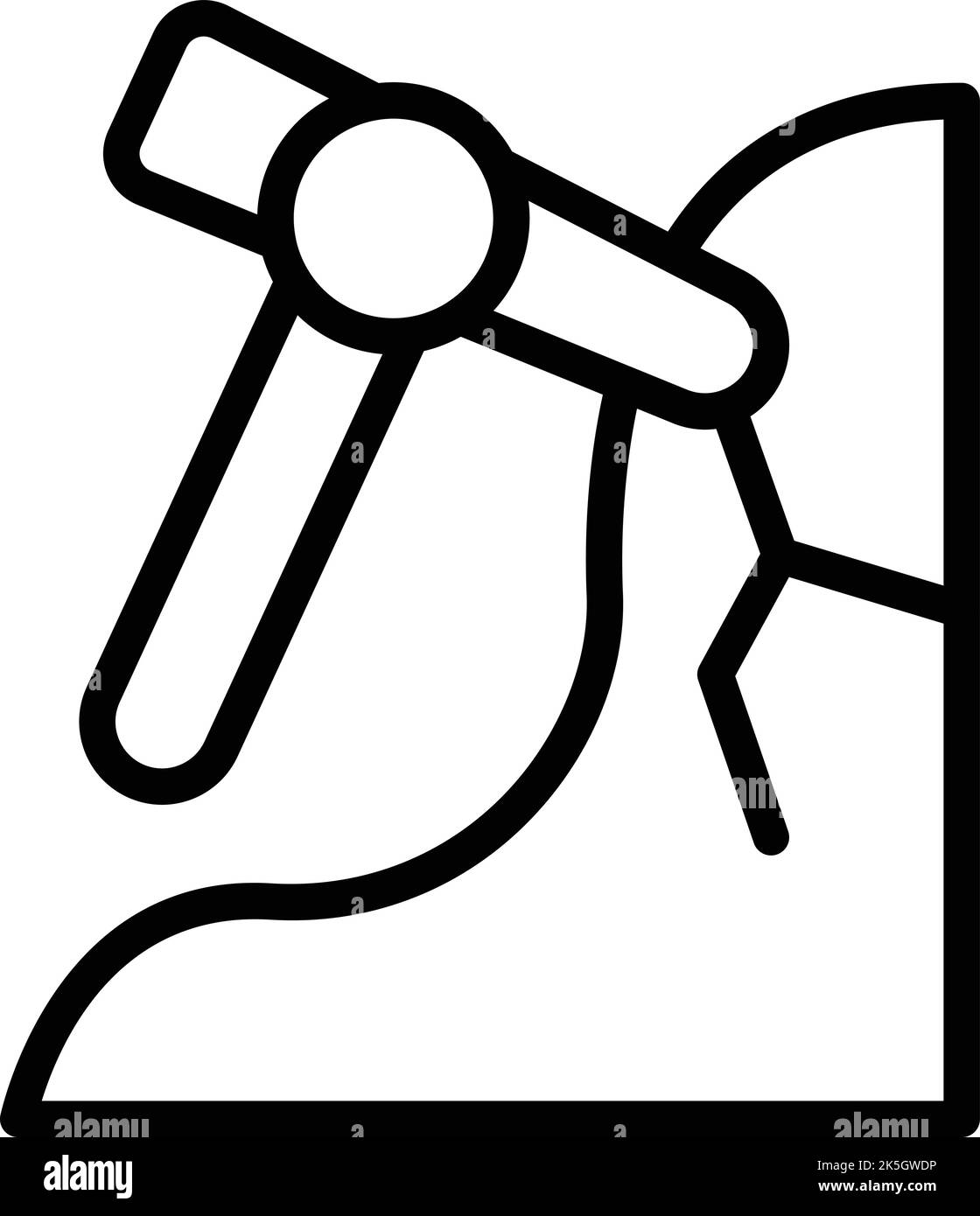 Gold pickaxe icon outline vector. Golden mine. Cart miner Stock Vector ...