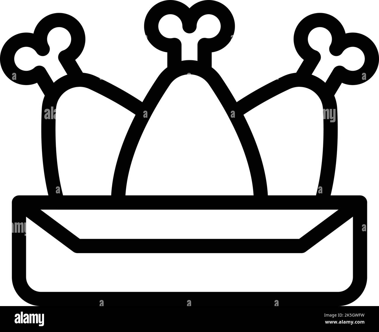 Chicken meal icon outline vector. Nugget food. Hot meat Stock Vector ...