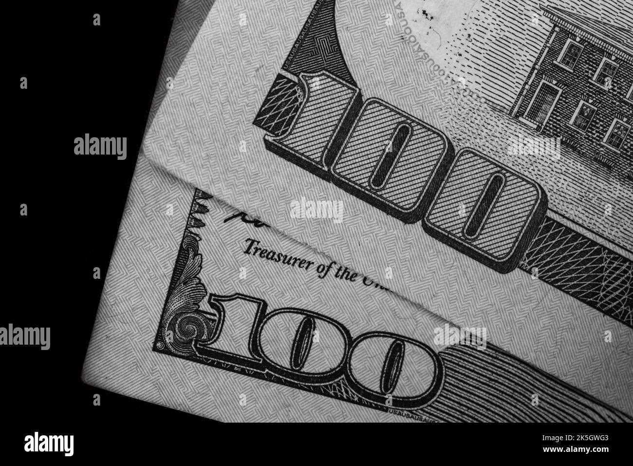 US dollar bills. American economy inflation and devaluation Stock Photo ...