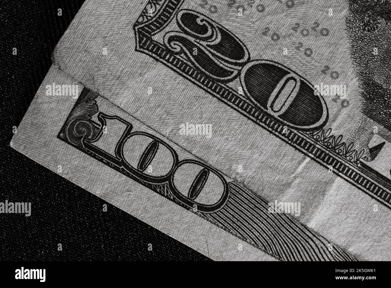 US dollar bills. American economy inflation and devaluation Stock Photo ...