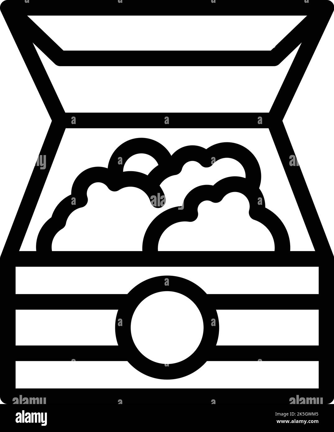 Chicken wing box icon outline vector. Hot food. Food face Stock Vector ...