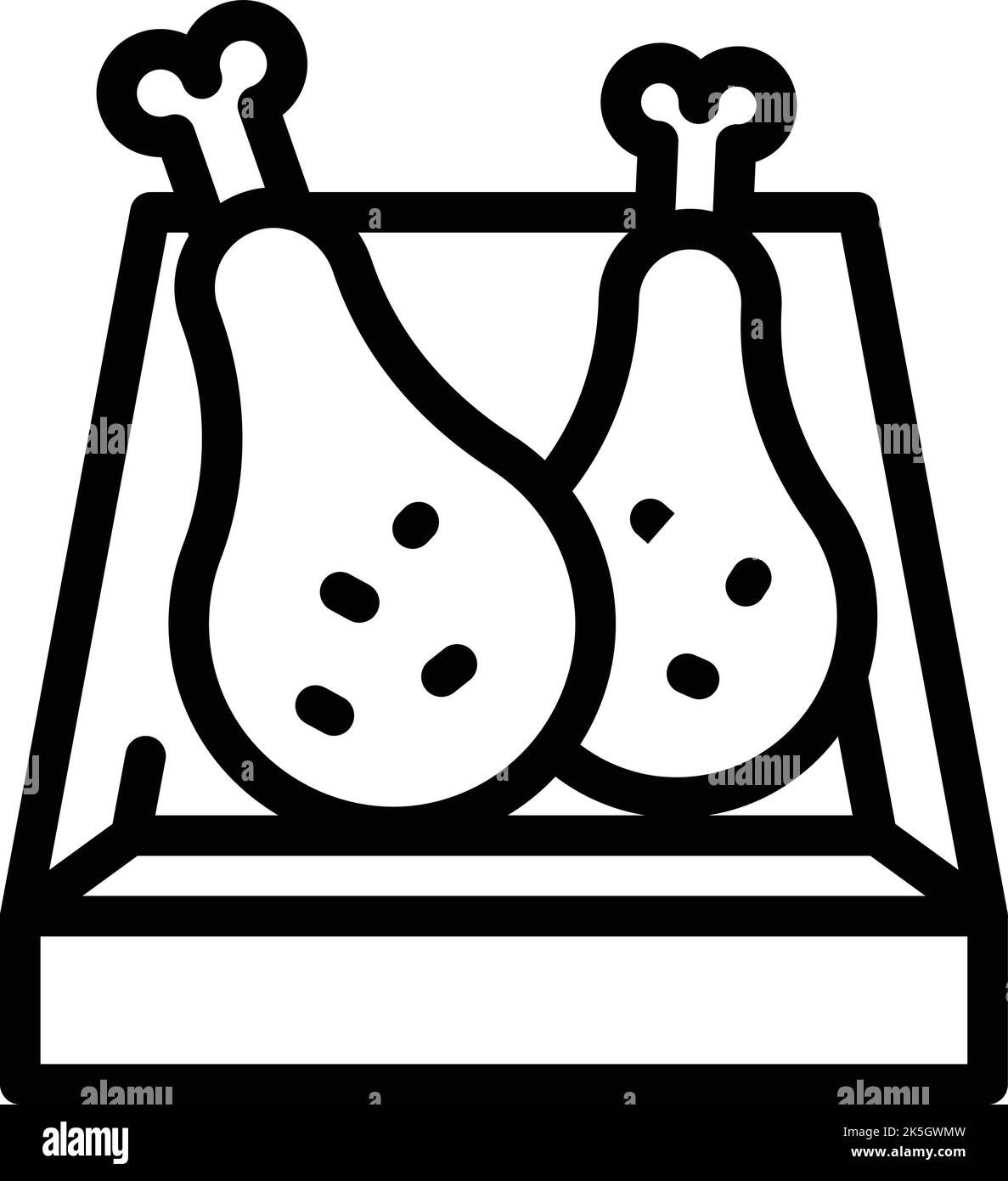 Tasty chicken icon outline vector. Hot meat. Wing bucket Stock Vector ...