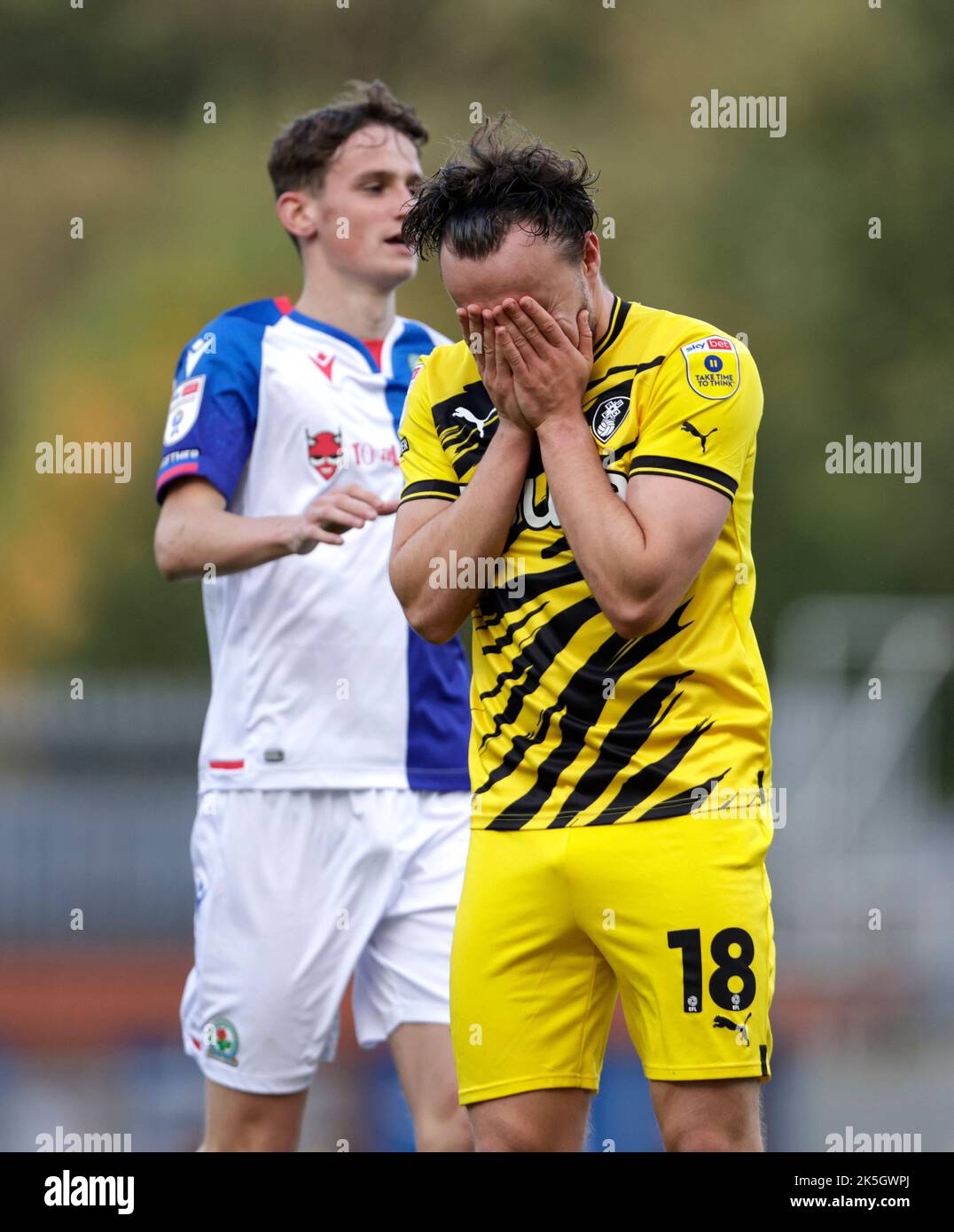 Rotherham United's Ollie Rathbone reacts to a missed chance during the ...