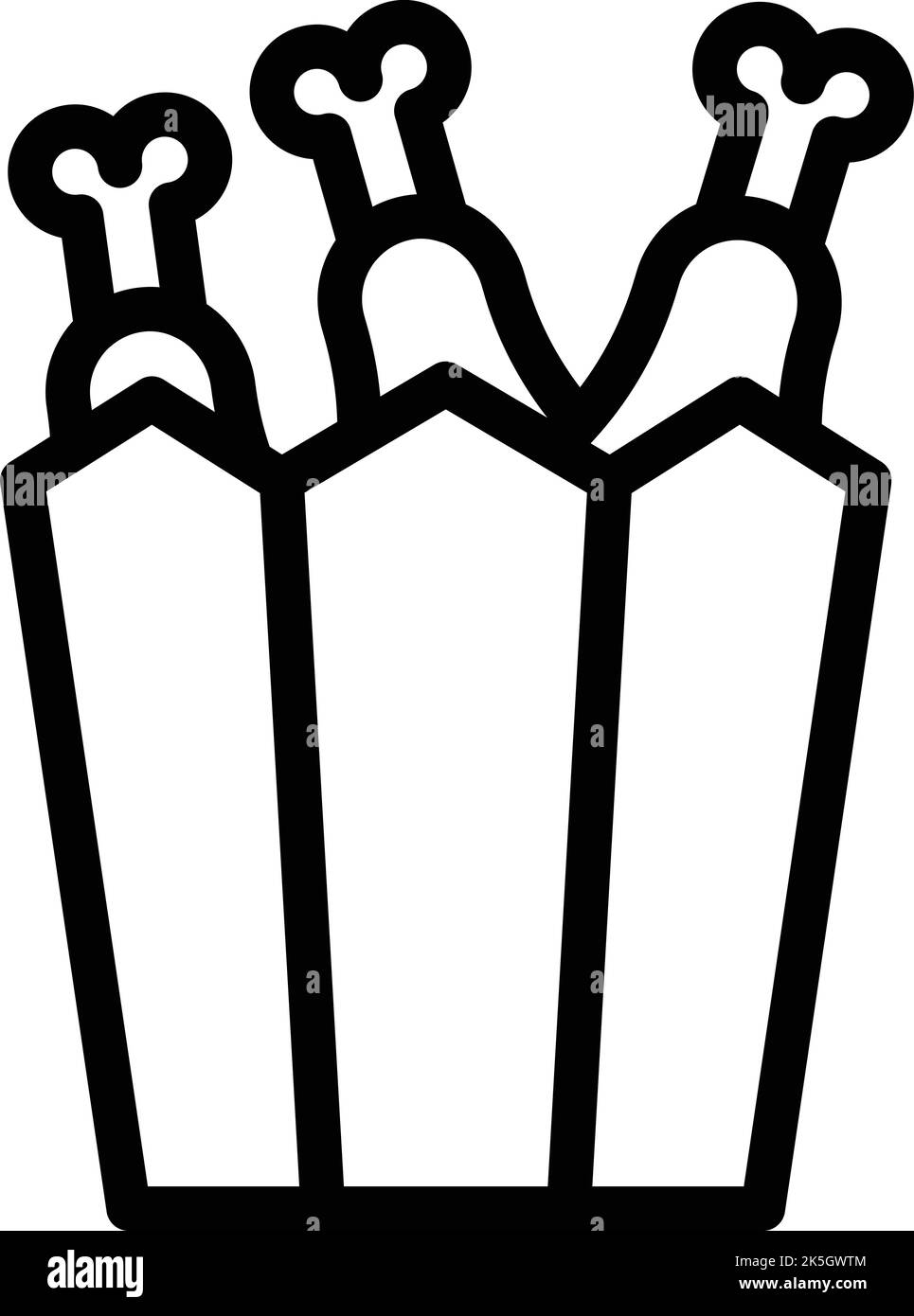 Chicken nugget box icon outline vector. Food crispy. Hot meat Stock ...