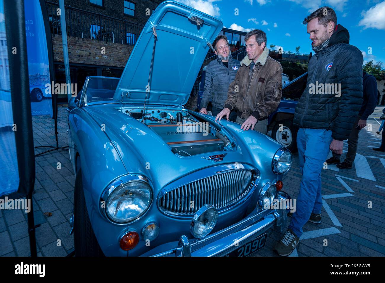 London, UK. 8 October 2022. Staff from London Electric Cars and Revival ...