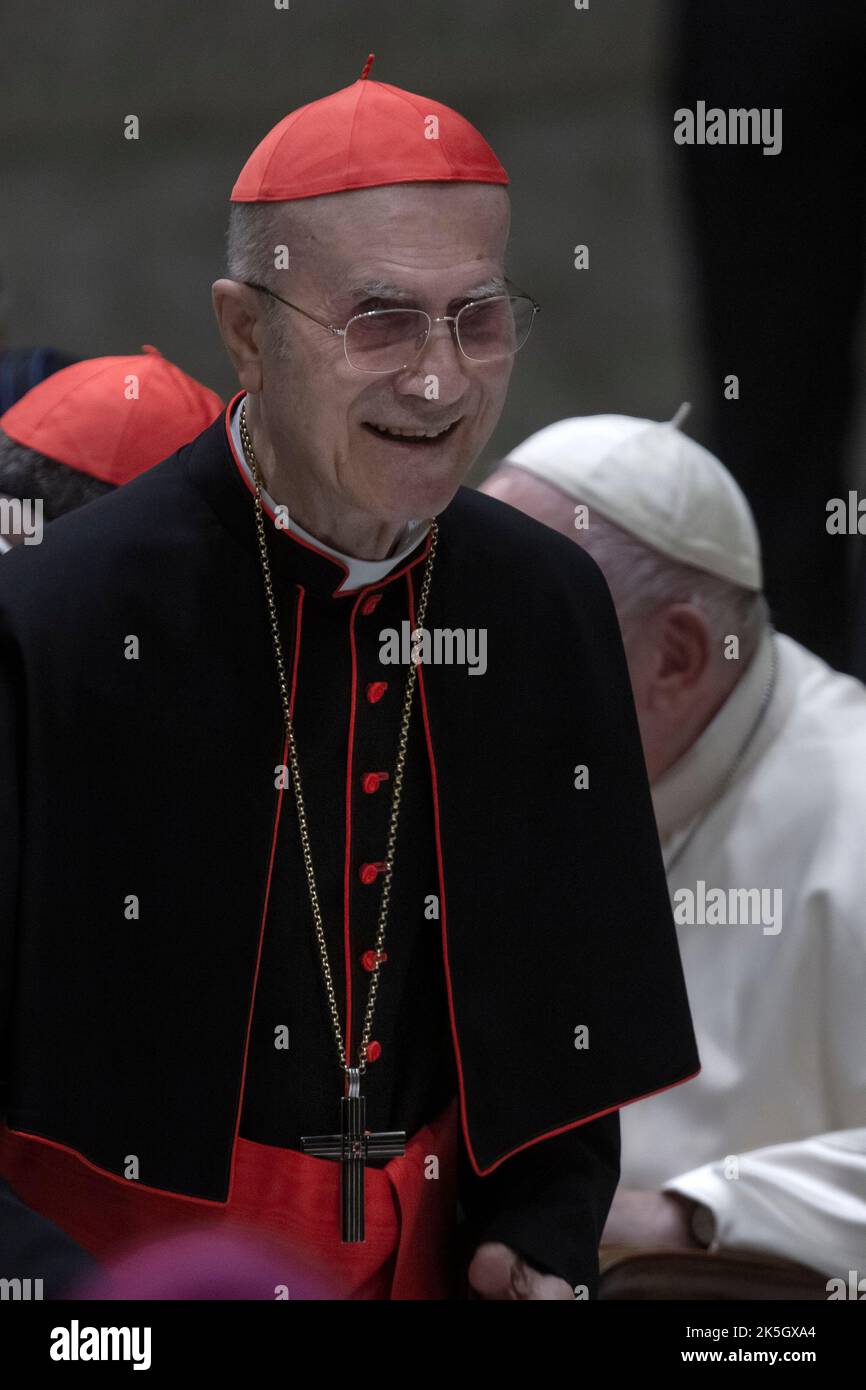 Vatican city, Vatican, 8 october 2022. Cardinal Tarcisio Bertone at the ...