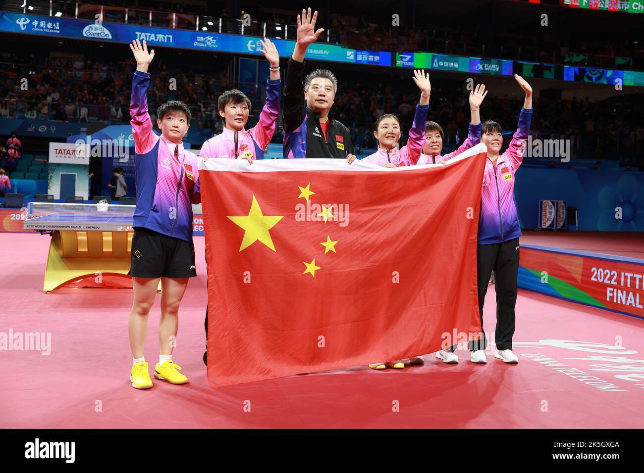 Chengdu, China's Sichuan Province. 8th Oct, 2022. Sun Yingsha, Wang ...