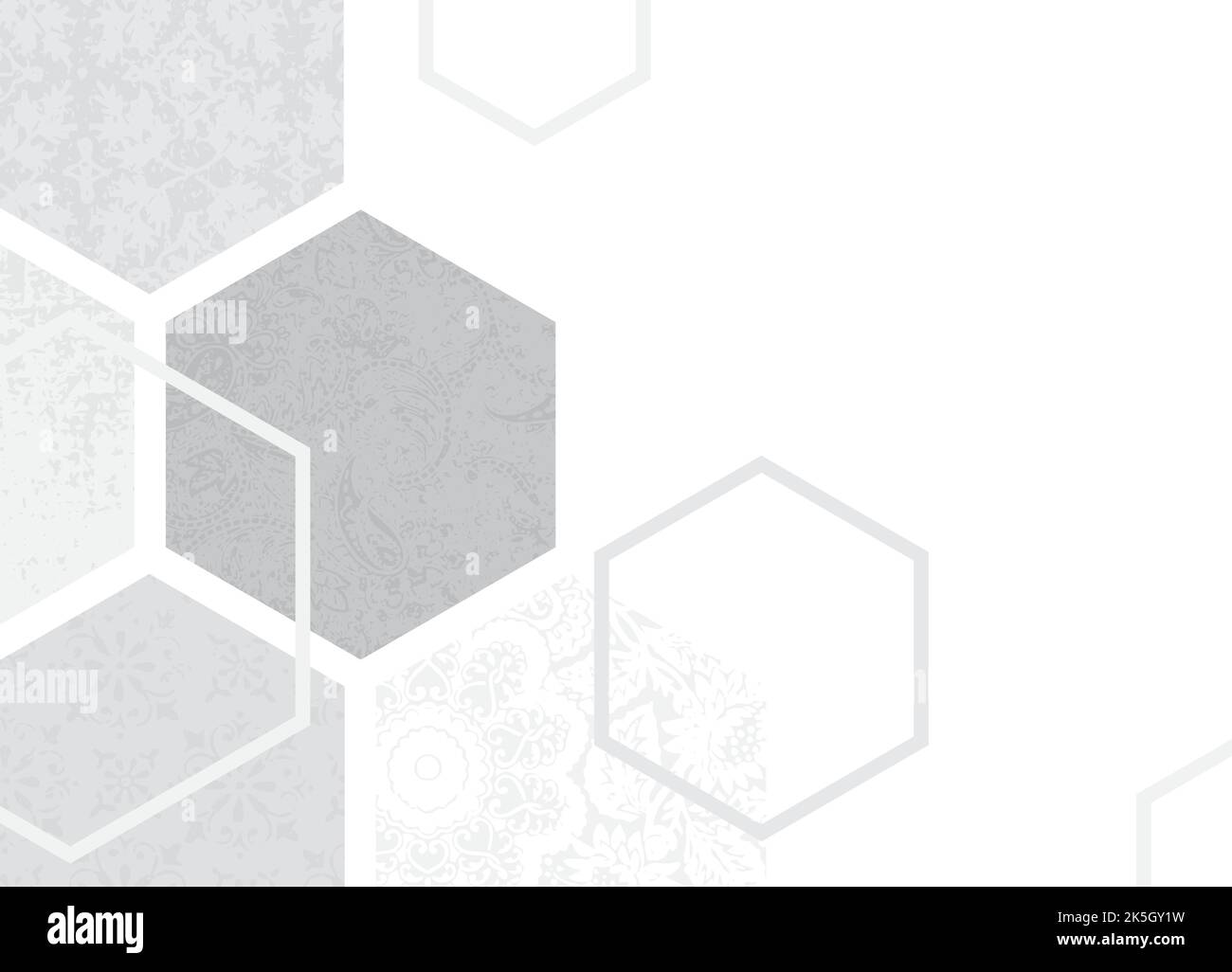 An abstract hexagonal background design, in a cut paper style with ...