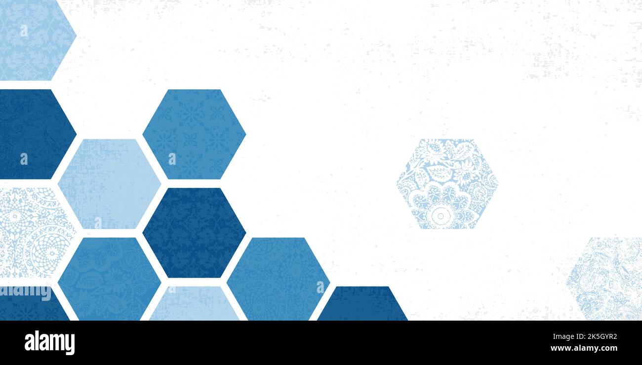 An abstract hexagonal background design, in a cut paper style with ...