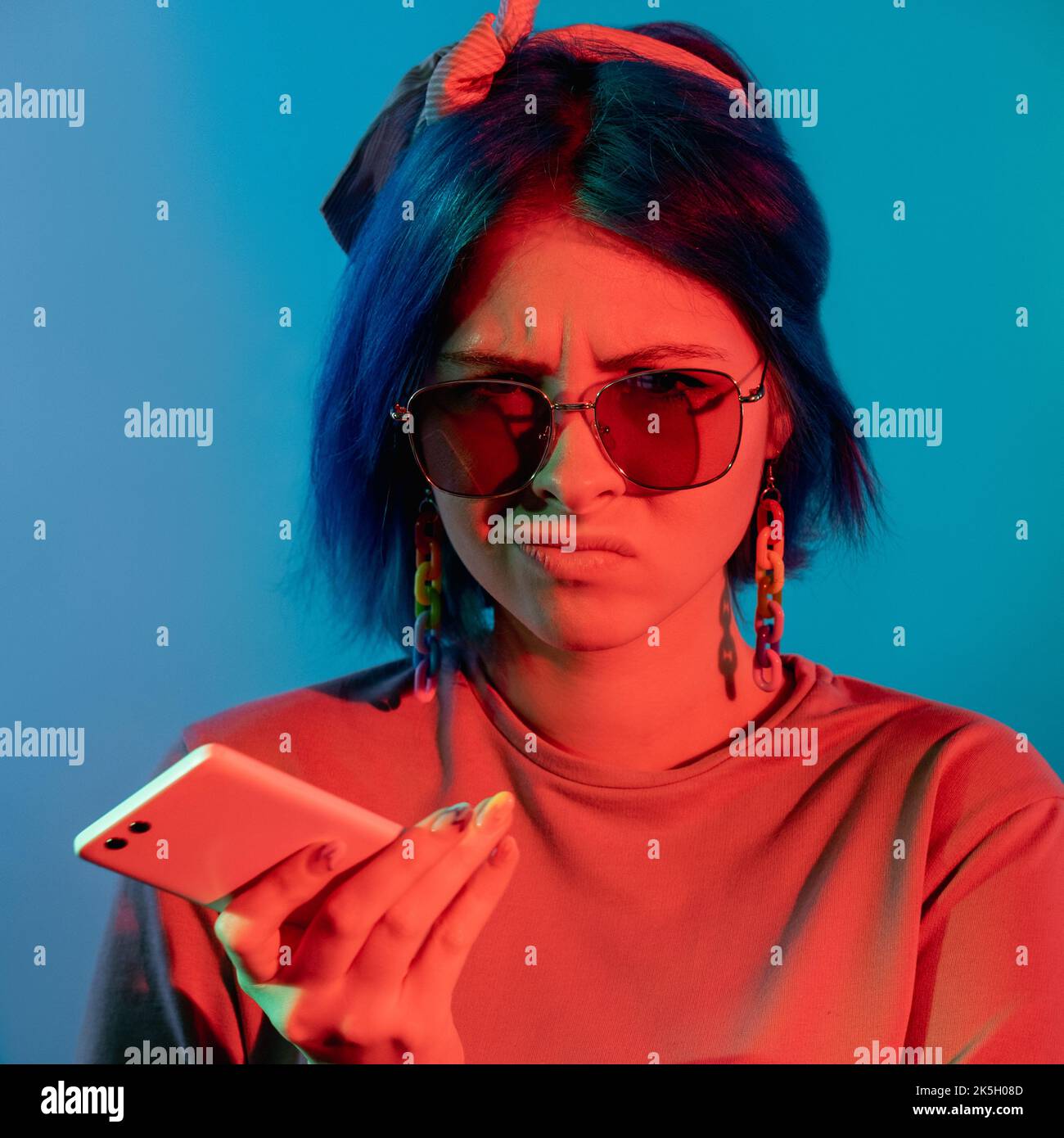 Bad connection. Spam message. Communication problem. Disappointed ...