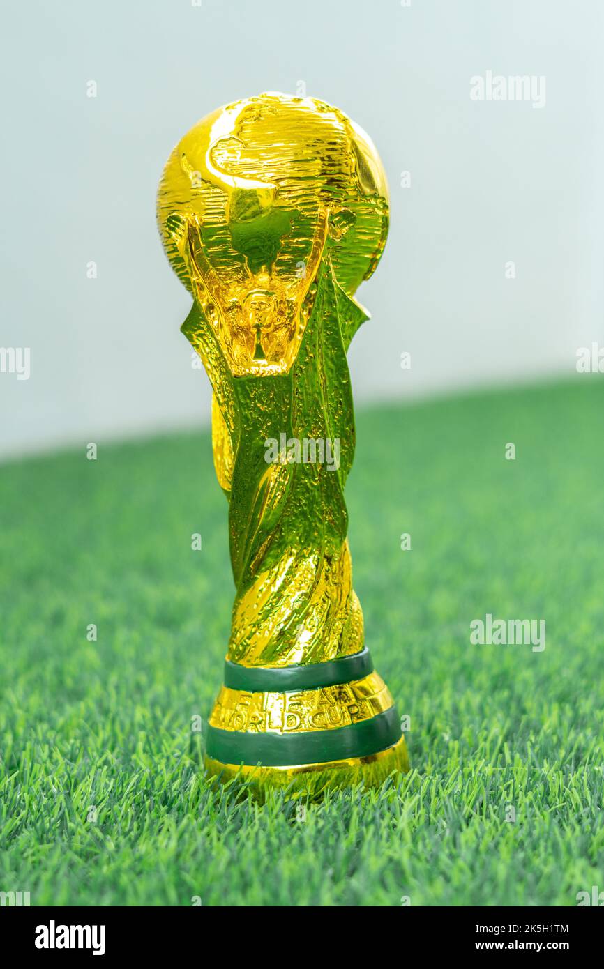 KUALA LUMPUR, MALAYSIA - OCTOBER 02, 2022 : World cup trophy replica ...