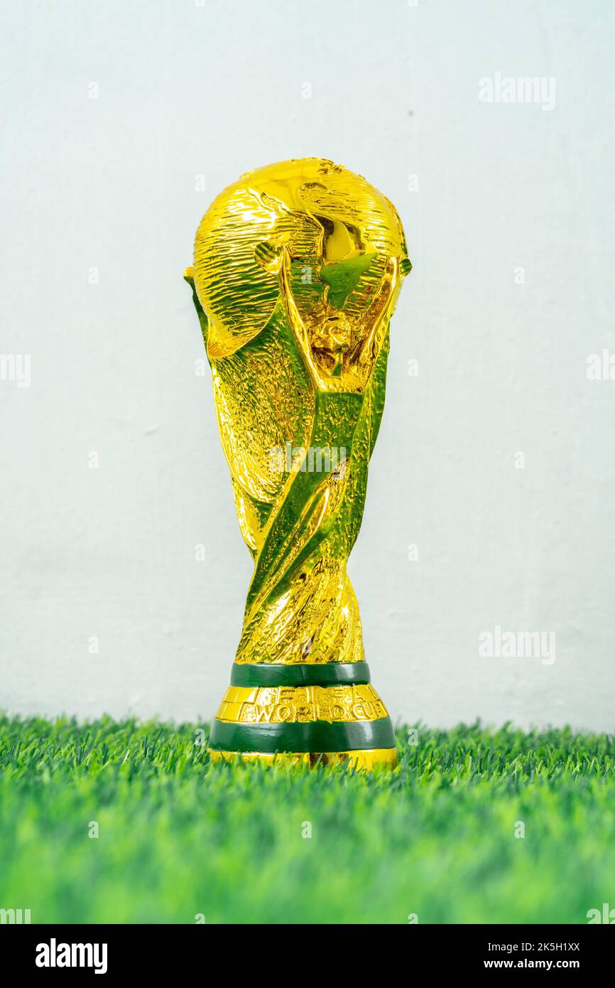 KUALA LUMPUR, MALAYSIA - OCTOBER 02, 2022 : World cup trophy replica ...