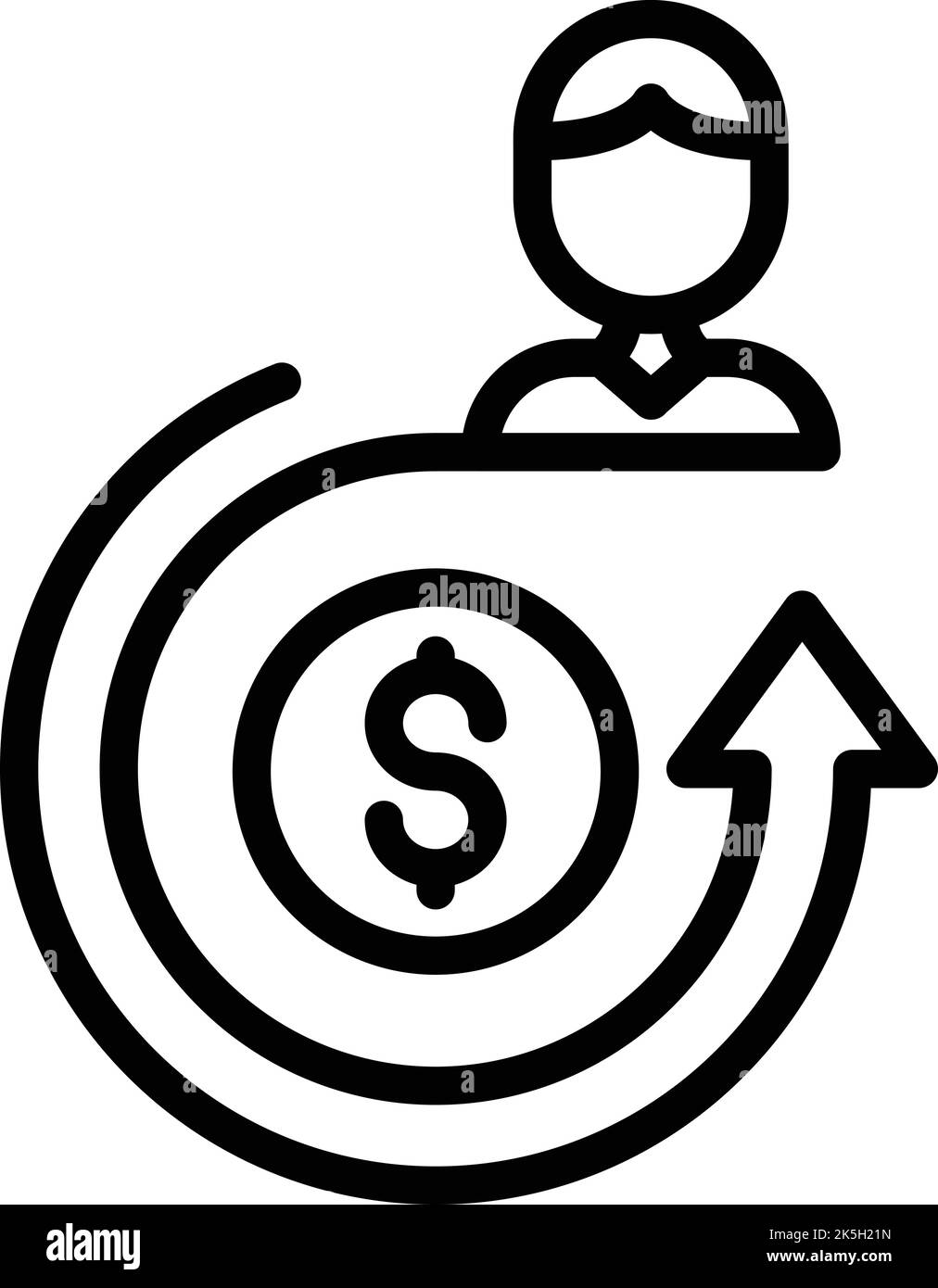 Cash loan icon outline vector. Cost money. Bank personal Stock Vector ...