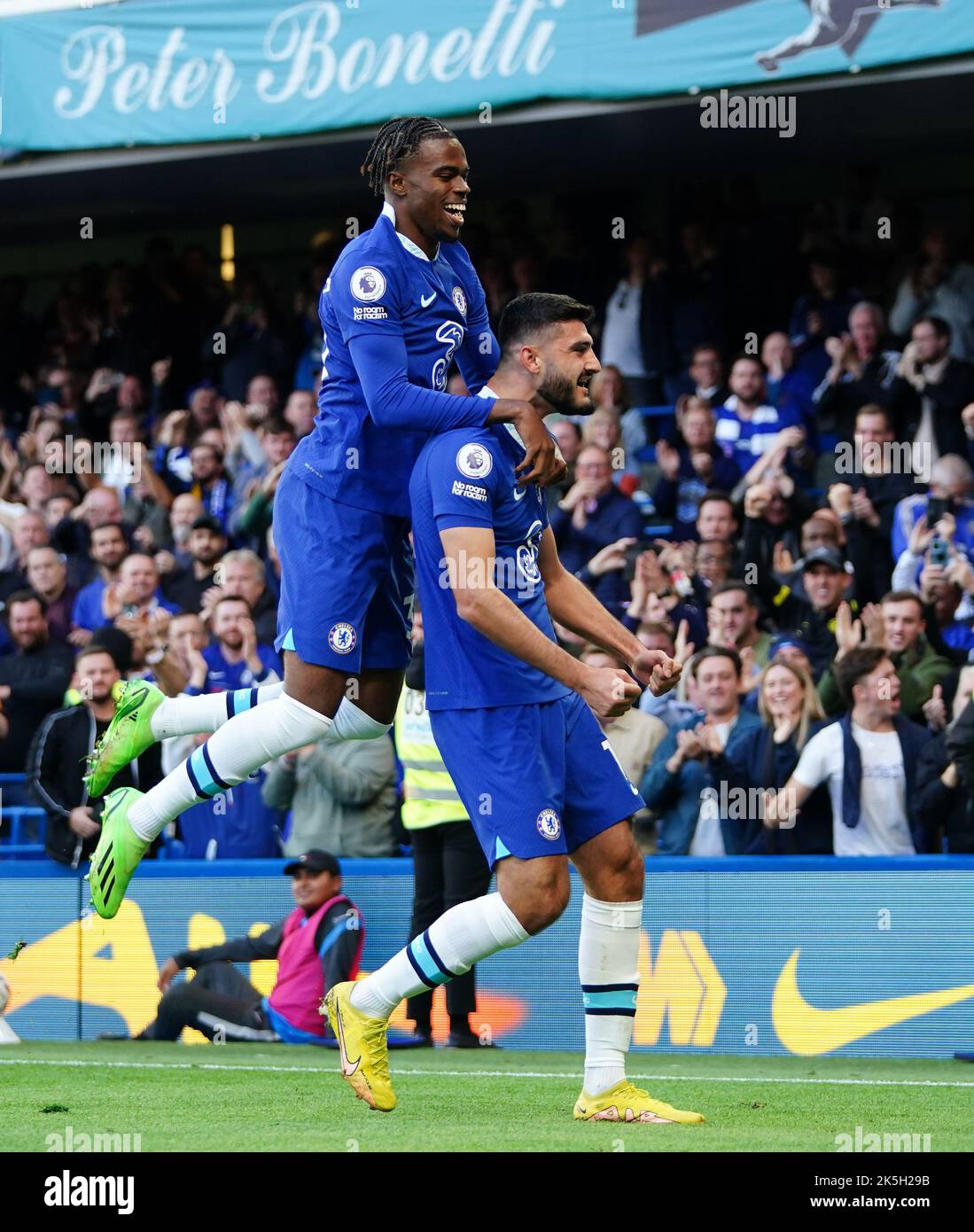 Chelsea's Armando Broja celebrates scoring their side's third goal of ...