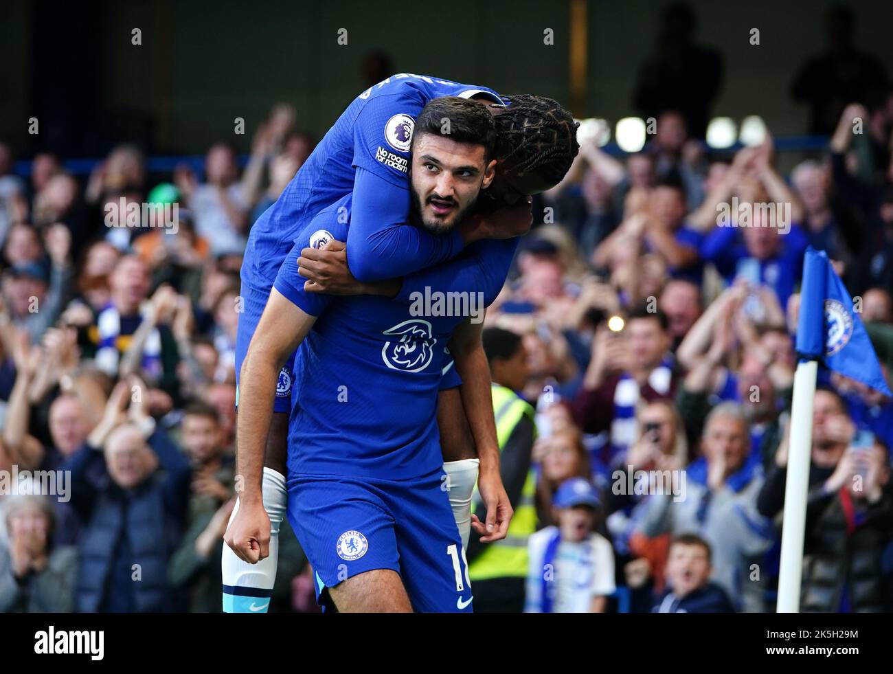 Chelsea's Armando Broja celebrates scoring their side's third goal of ...