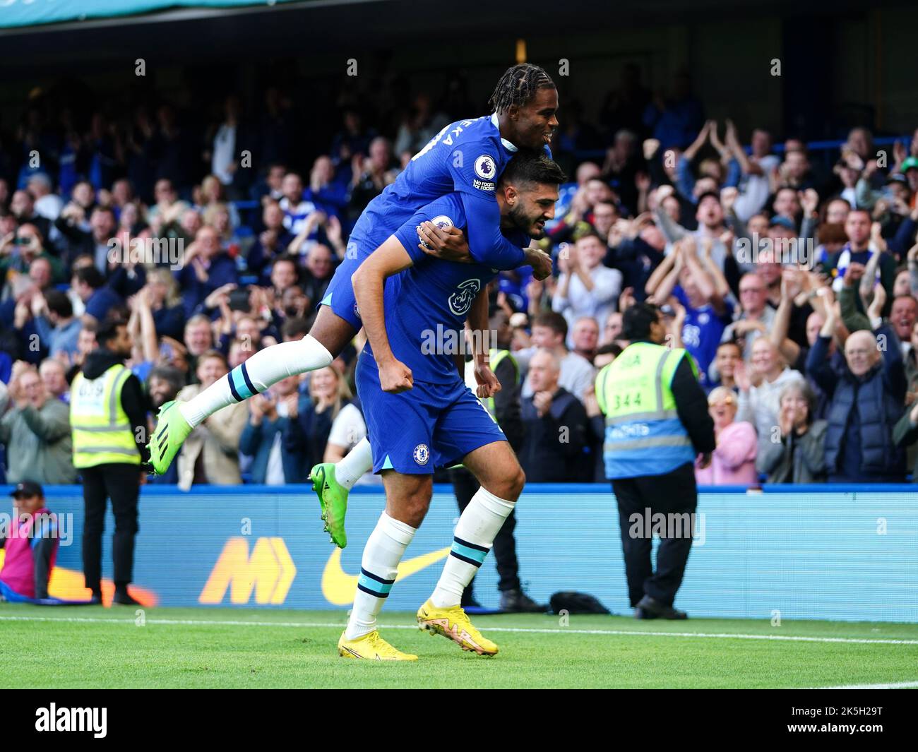Chelsea's Armando Broja celebrates scoring their side's third goal of ...
