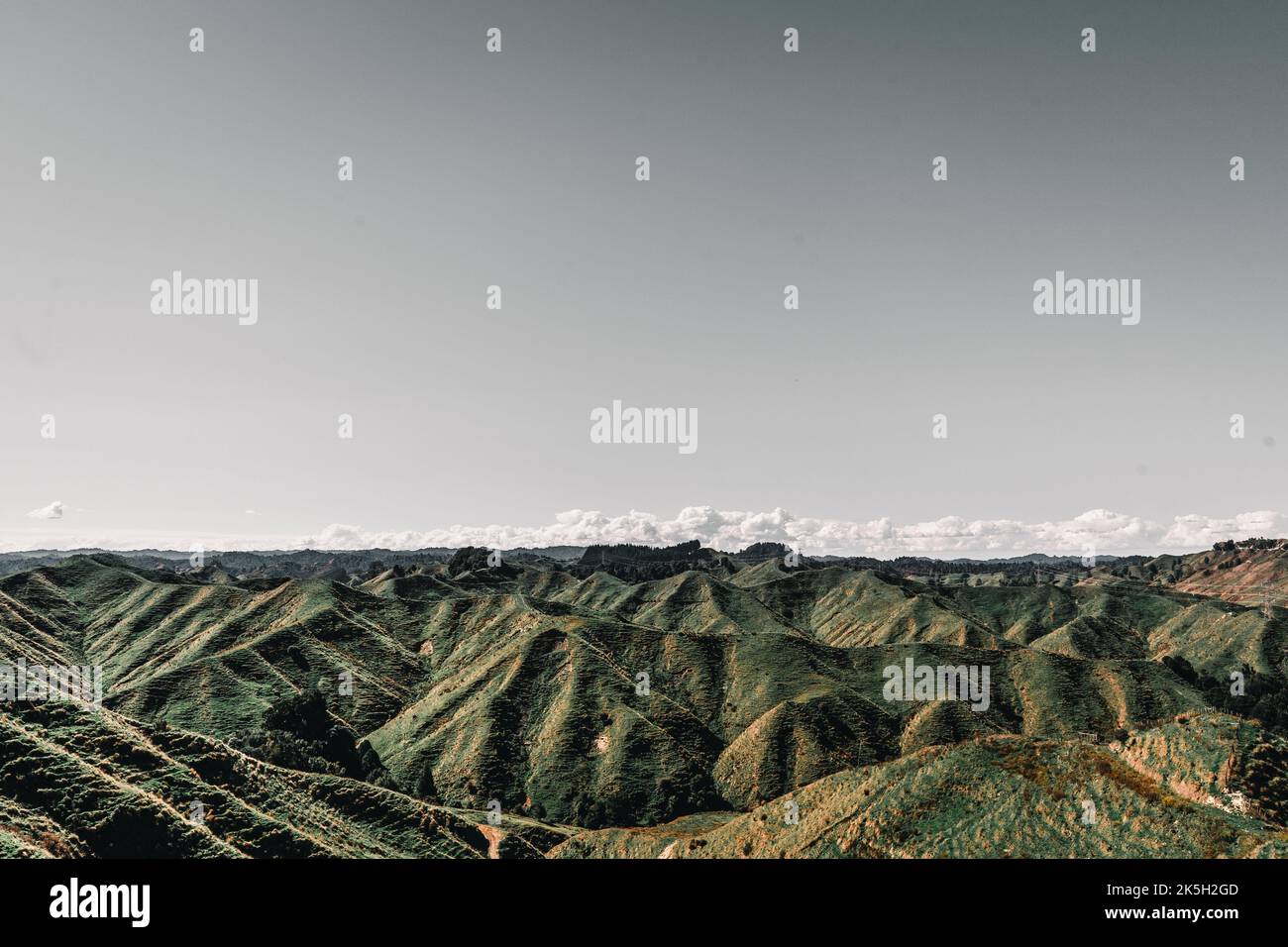 silent and peaceful landscape in the green and uninhabited mountains ...