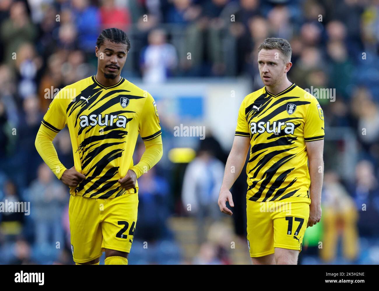 Rotherham United's Cameron Humphreys and Shane Ferguson reacts ...