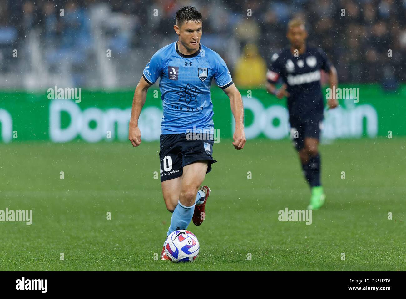 SYDNEY, AUSTRALIA - OCTOBER 8: Joseph Lolley of Sydney FC controls the ...