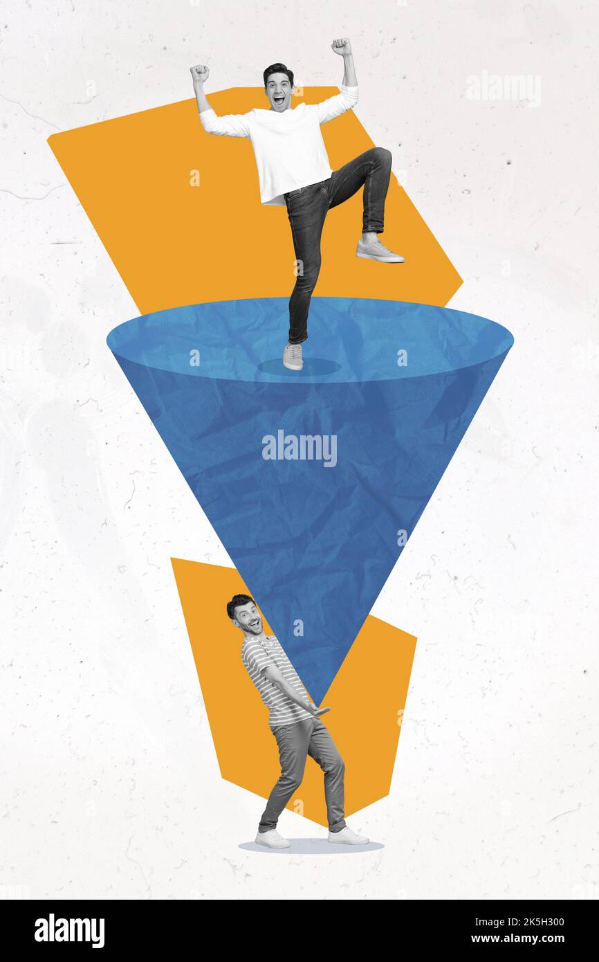 Photo artwork minimal picture of lucky friends colleagues guy achieving ...