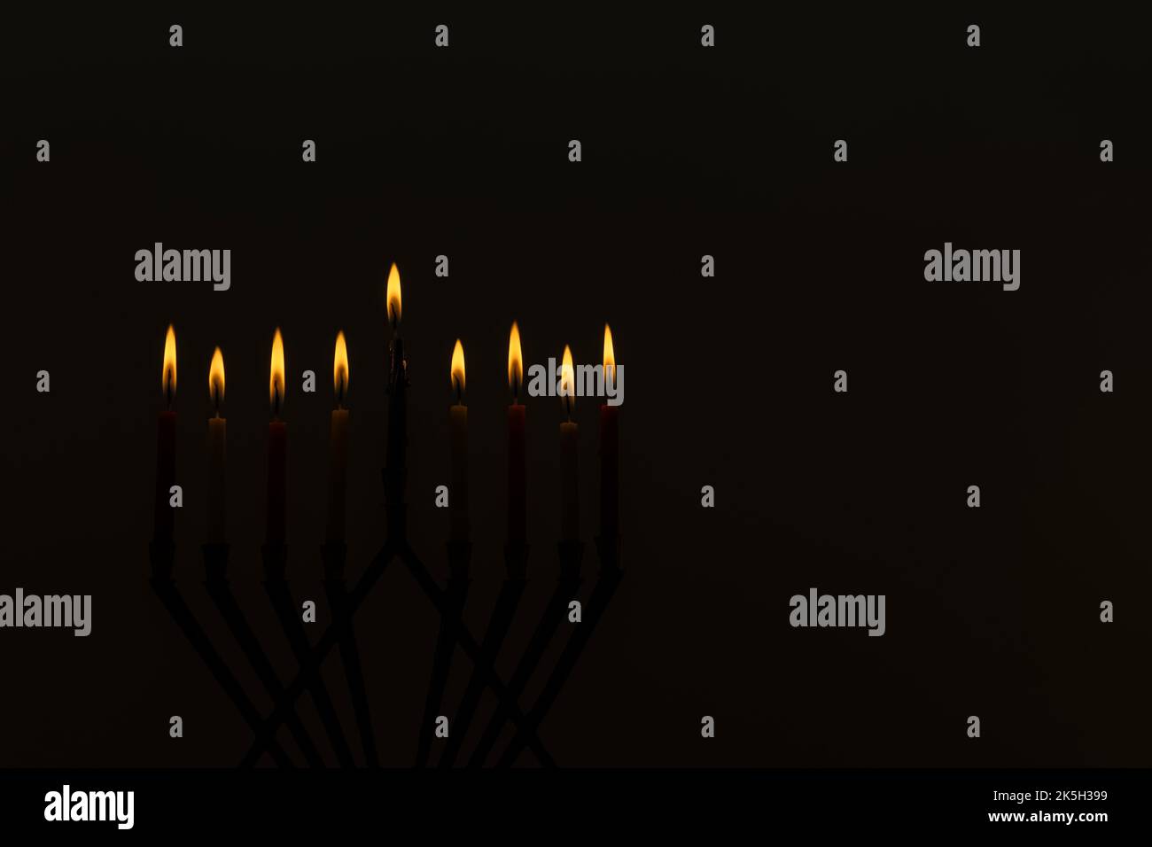 In honor of Jewish holiday Hanukkah festival, symbols menorah are ...