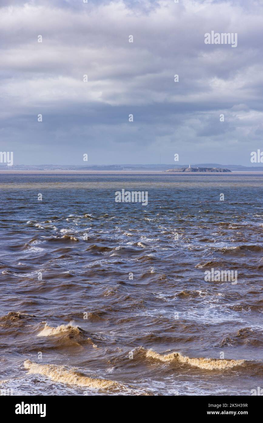 The turbulent waters of the Bristol Channel from Brean Down with ...