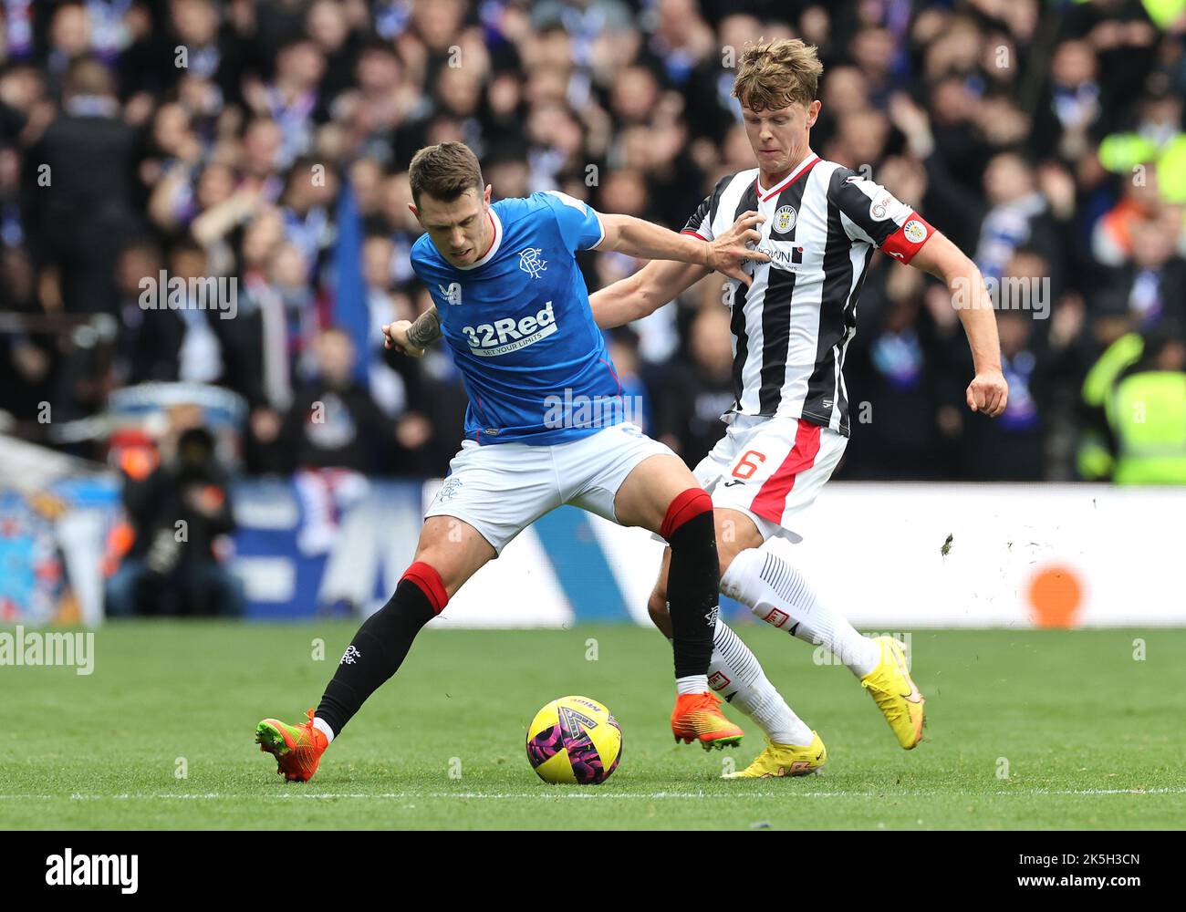 Rangers' Ryan Jack (left) and St Mirren's Mark O'Hara battle for the ...