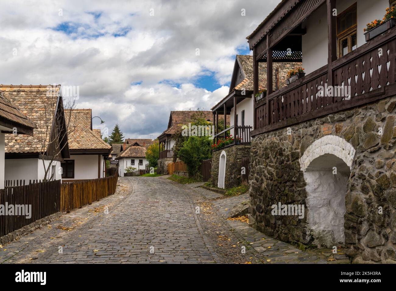 Holloko, Hungary - 3 October, 2022: view of the historic village center ...
