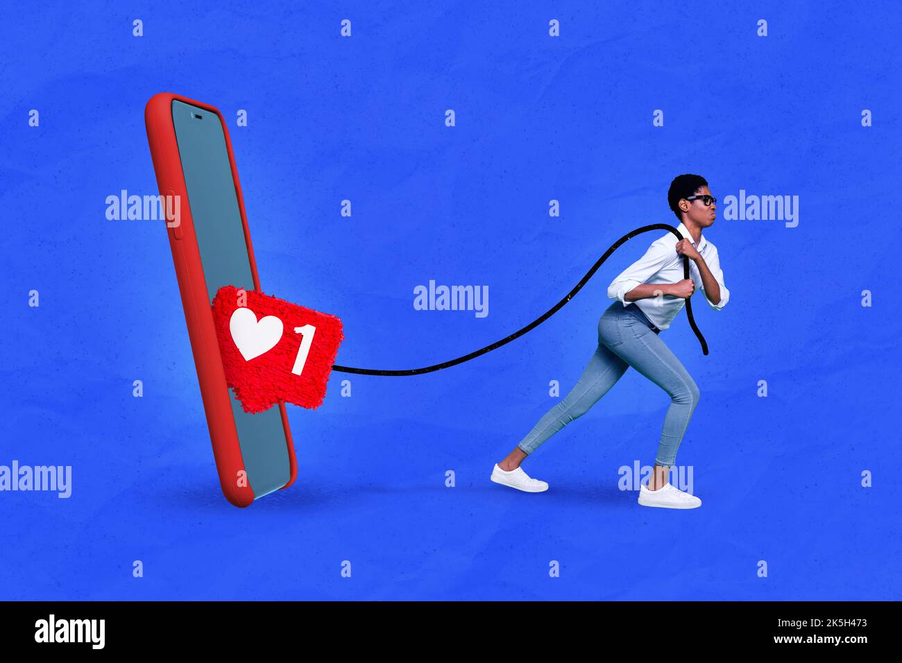 Creative photo 3d collage poster postcard artwork of strong transgender ...