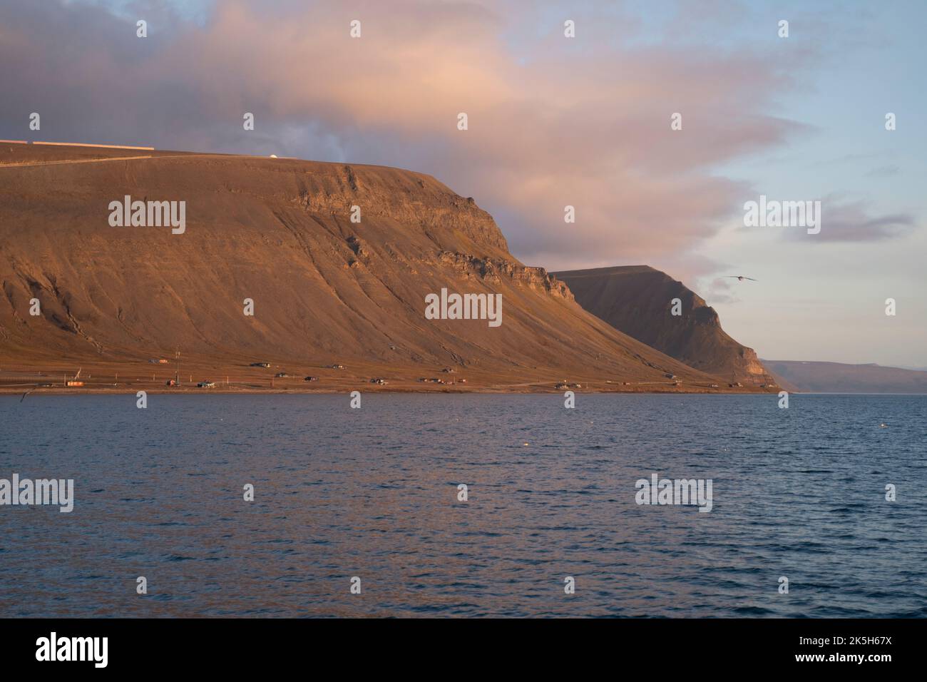 sunset in the arctic coast of Svalbard Islands, Norway Stock Photo - Alamy