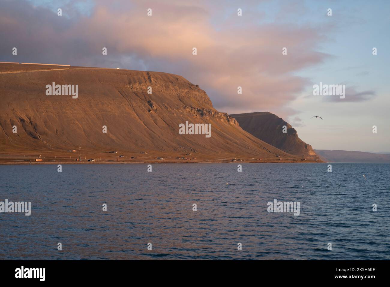 sunset in the arctic coast of Svalbard Islands, Norway Stock Photo - Alamy