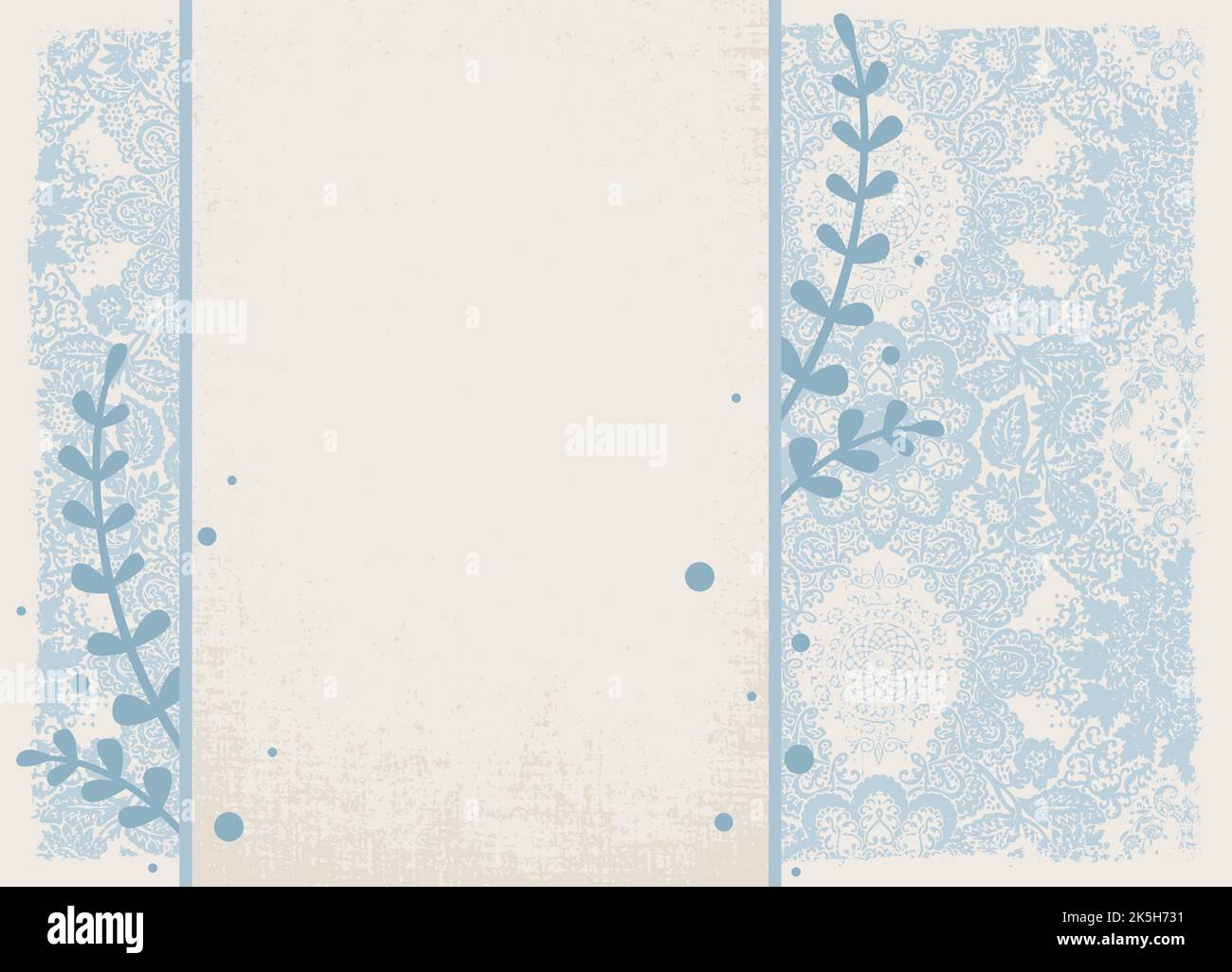 A worn blue floral vintage wallpaper with copy space Stock Vector Image ...