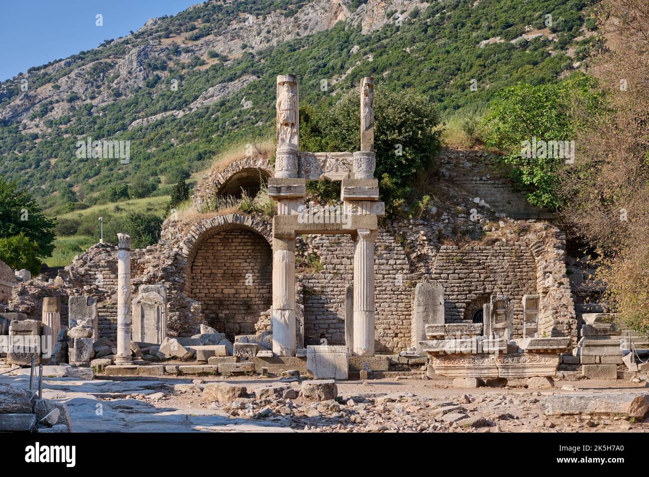 temple of Domitian in Ephesus Archaeological Site, Selcuk, Turkey Stock ...