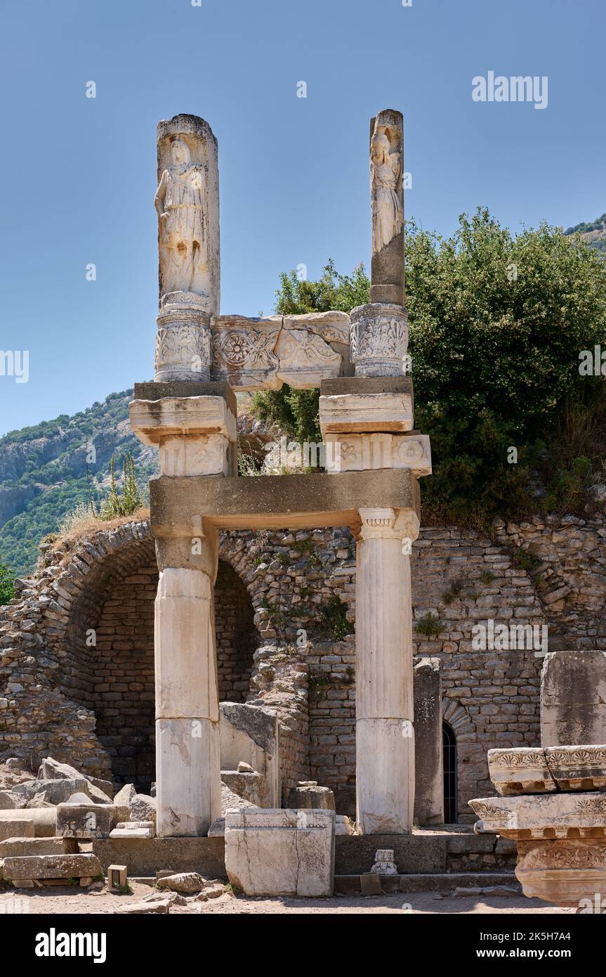 temple of Domitian in Ephesus Archaeological Site, Selcuk, Turkey Stock ...