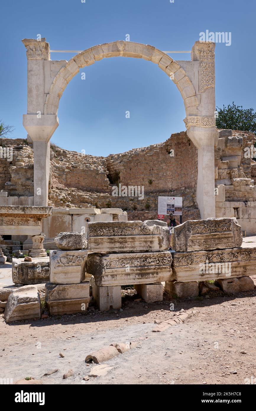 Fountain of Pollio in Ephesus Archaeological Site, Selcuk, Turkey Stock ...