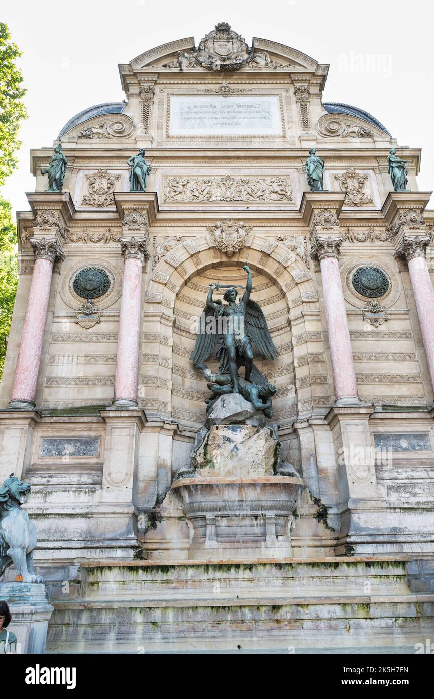 The Fontaine Saint-Michel located in Place Saint-Michel in the 6th ...