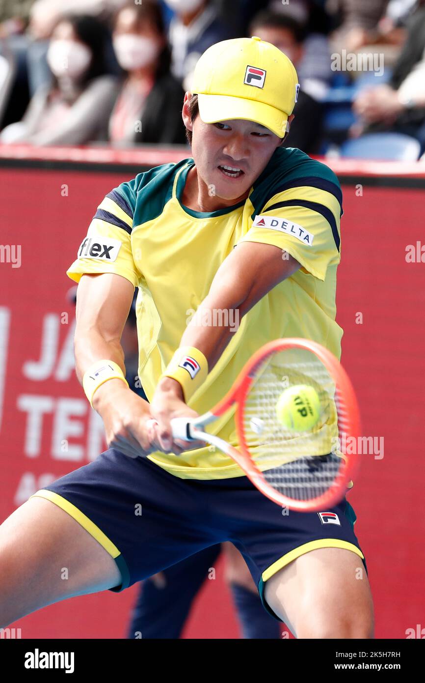 Tokyo, Japan. 8th Oct, 2022. SOONWOO KWON of South Korea hits a return ...