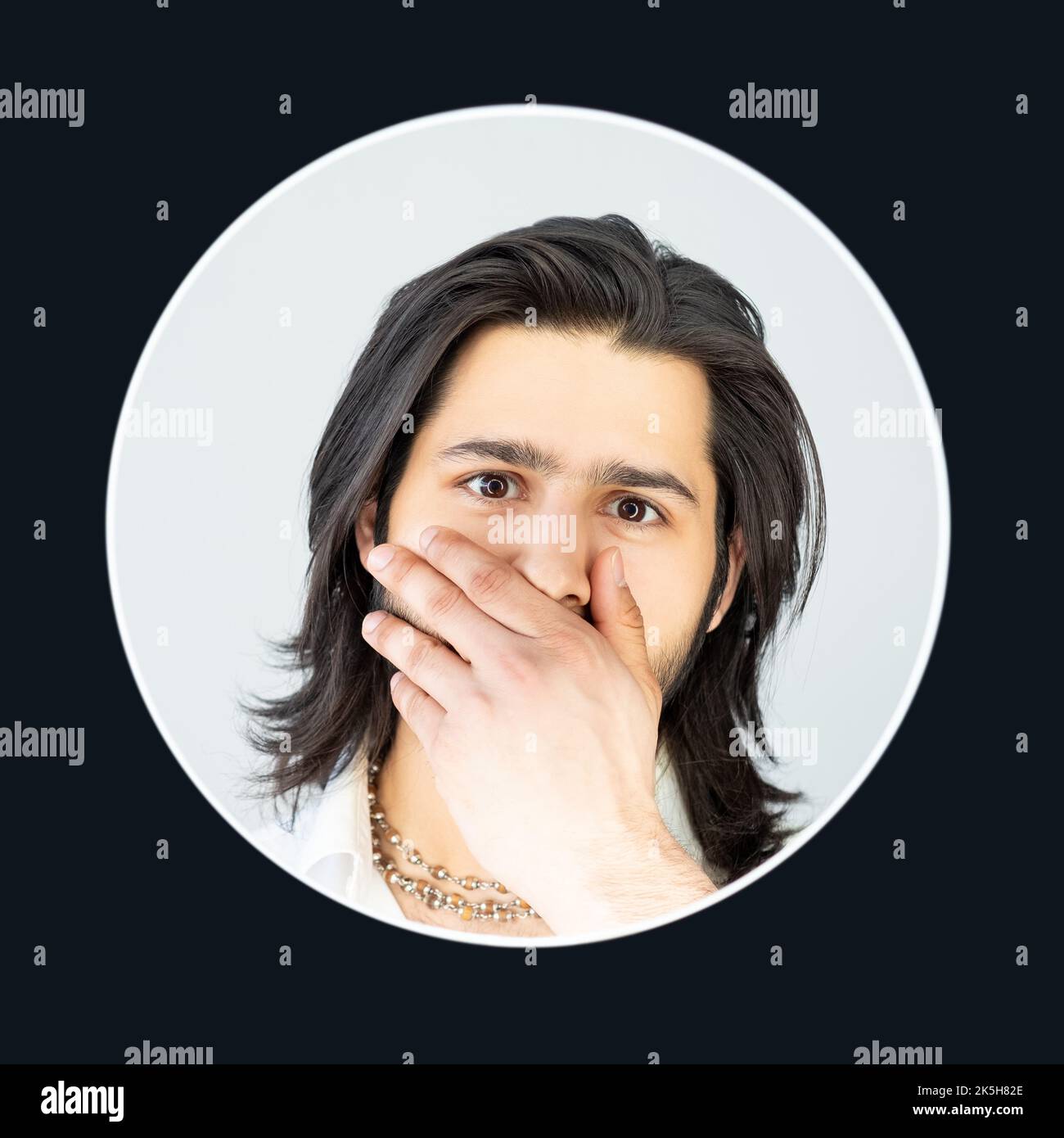 Shocked man. Puzzled male portrait. Surprised face. Disbelief emotion ...