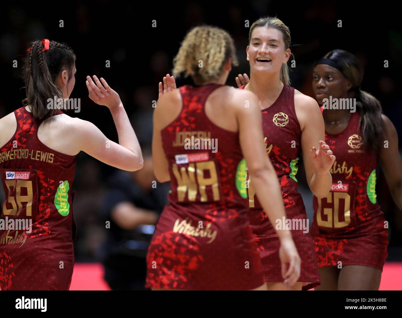 England’s Sophie Drakeford-Lewis (left) and Eleanor Cardwell (second ...
