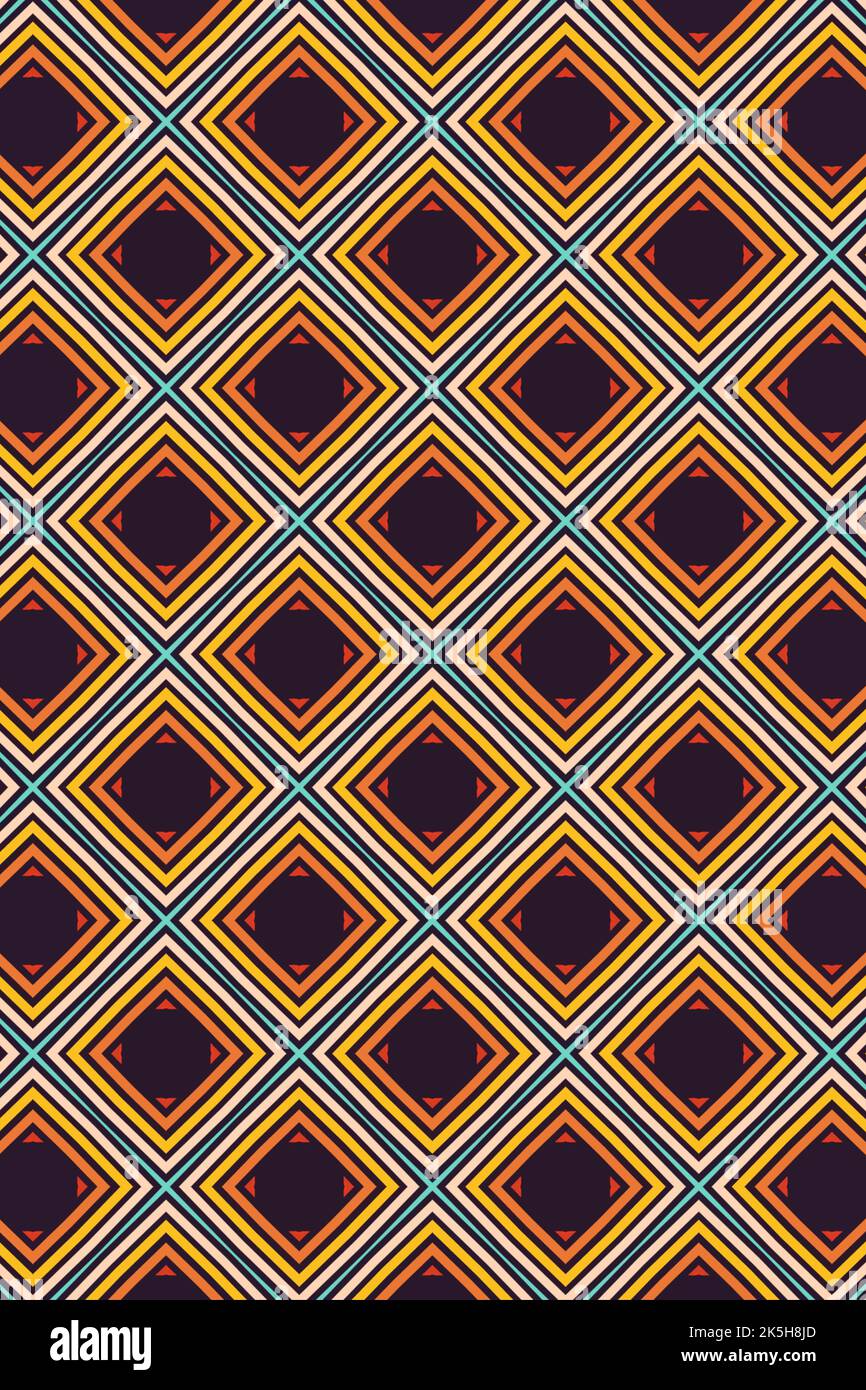 Colorful pattern in the 60s, 70s surface design, fabrics, paper ...