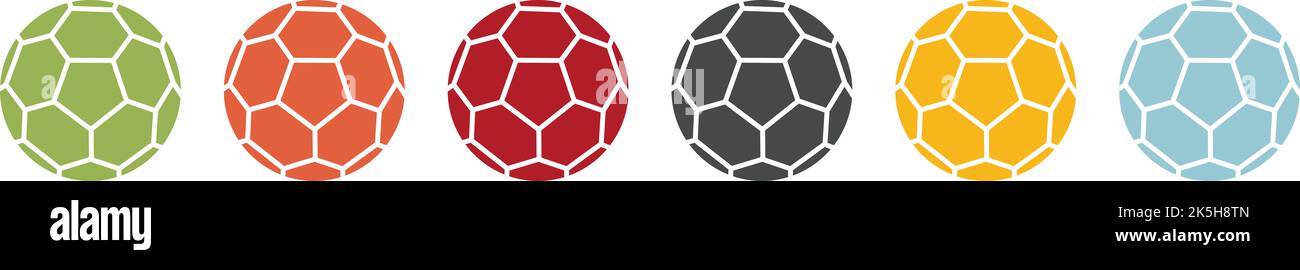 Group of coloured handball sport icons Stock Photo - Alamy