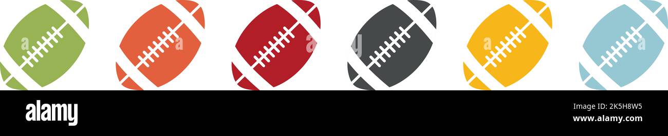 Rugby ball icons hi-res stock photography and images - Alamy