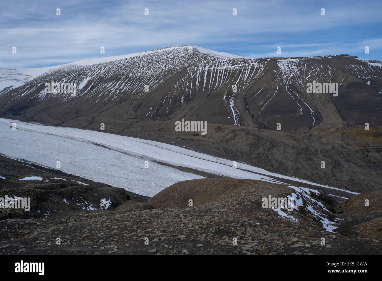 landscape view of a glacier in Longyearbyen, Svalbard Islands (Norway ...